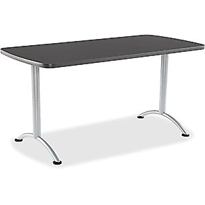Iceberg ARC 5-Foot Rectangular Conference Table, Office Furniture, Fixed Height, 30” x 60”, Graphite Top, Silver Legs