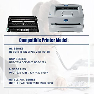 RUYY DR-350 DR350 Drum Unit 1 Pack: Compatible DR350 DR 350 Black Drum Unit Replacement for Brother DR-350 with DCP-7010 7020 IntelliFax 2820 2920 2850 MFC-7220 7420 7820N HL-2040 2030 Printer Drum