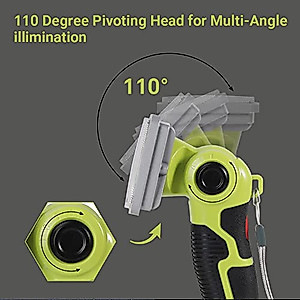 SINTENT Portable Led Work Light for Ryobi 18v Battery, 18w 2000lm Battery Powered Lights by Rechargeable Flood Tools Men