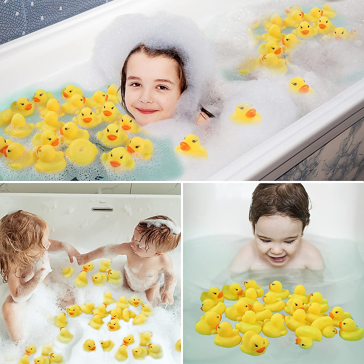 N/C GTANG Mini Rubber Ducky Float Duck Baby Bath Toy Birthday Party Favors Decorations Baby Showerfor Kids Celebrate The Joy of The Children (50 Pack),Yellow,1.4x1.2x1.1