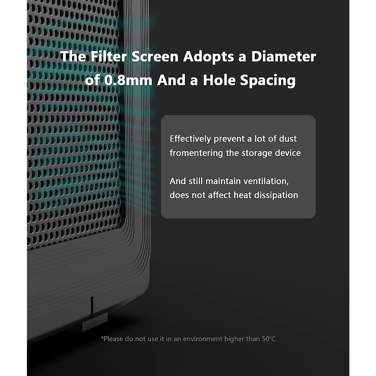 ADJNPCY Dust Filter for Synology NAS DS920+ DS420+ DS918+ DS418play Dustproof PVC Cover - Black