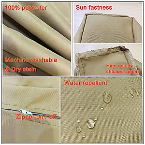 Oslimea 6p Patio Cushion Covers Outdoor Patio Cushions Covers Replacement Waterproof with Zipper for 3 Seat Patio Furniture Set, Slipcovers for Outdoor Cushions, Covers Only, Sand