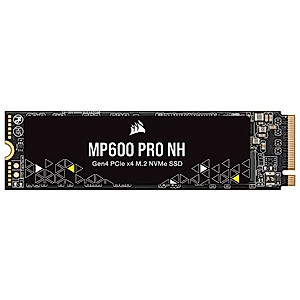 Corsair MP600 PRO NH 2TB PCIe Gen4 x4 NVMe M.2 SSD – High-Density TLC NAND – M.2 2280 – DirectStorage Compatible - Up to 7,000MB/sec - No Heatsink - Black