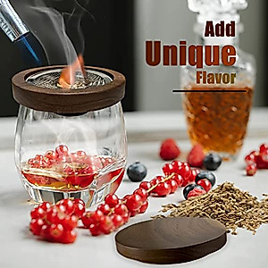 Cocktail Smoker Kit- Old Fashioned Smoker with Oak, Cherry, Apple and Pecan Wood Chips, Drink Smoker Infuser for Bourbon Whiskey Cocktail (walnut)
