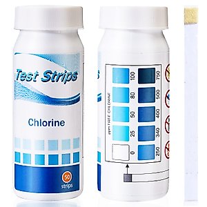 SuperCheck Chlorine Test Strips, 0-750 ppm, 50 Count, Chlorine Test Strips for Food Service, Measure Chlorine Contents in Sanitizing Solutions, Sanitizer Test Strips Food Service, Bleach Test Strips