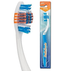 Practicon SmileGoods A401 Toothbrush, 40 Tuft, Soft Bristle, Individually Packaged Toothbrushes, Assorted Colors, Bulk Pack of 72