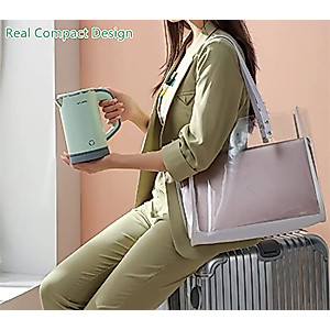 WTJMOV Small Electric Kettle Stainless Steel, 0.8L Portable Tea Kettle Auto Shut-off, Low Power Hot Water Kettle for Camping, Travel, Office and More