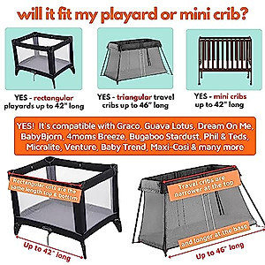 SnoozeShade Pack and Play Blackout Tent - Crib Canopy for Toddler Travel Bed, Award-Winning and Safety Tested Baby Travel Essential to Block 94% of Light, Breathable Tent Cover for Baby Pack and Play