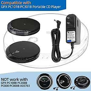 ANTOBLE AC/DC Adapter for GPX PC301B PC101B Portable Compact Disc CD Player Power Supply Charger - 6.5ft Cord