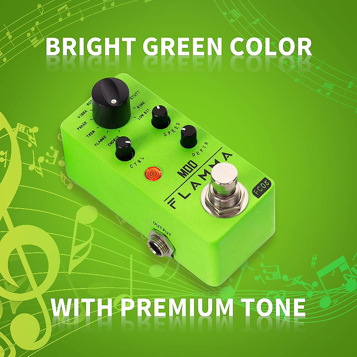 FLAMMA FC05 Mini Modulation Pedal with Chorus Flanger Tremolo Phaser Vibrato Rotary Liquid Autowah Stutter Ring LowBit