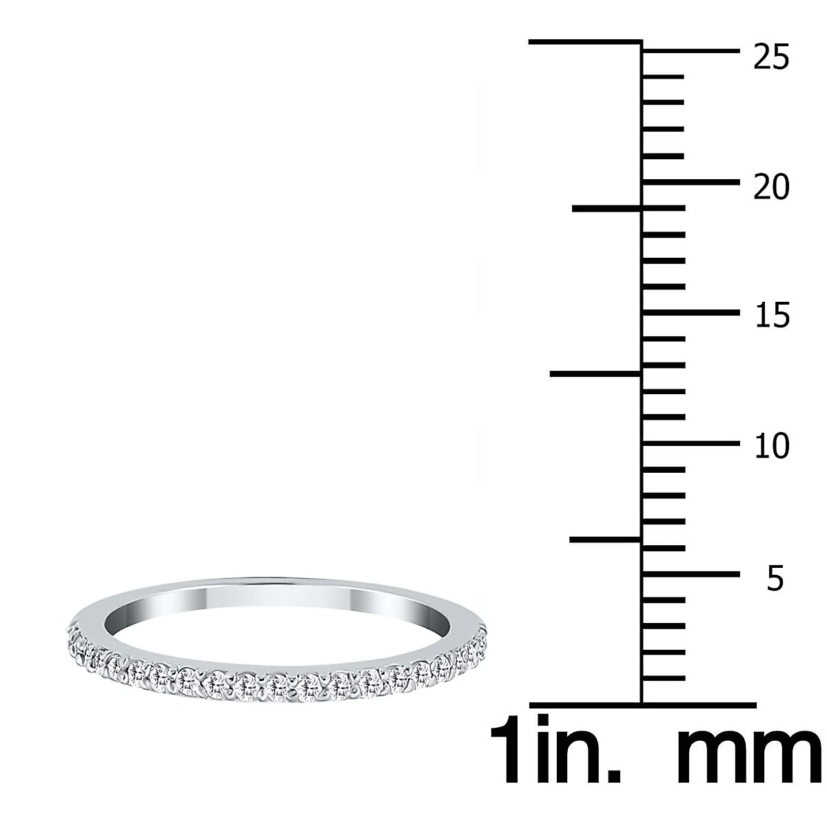 SZUL AGS Certified 1/4 Carat TW White Diamond Band in 10K White Gold