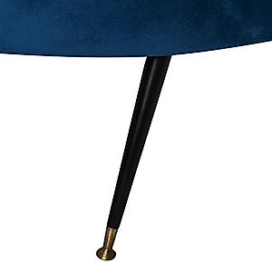 Safavieh Couture Home Evangeline Modern Glam Navy Velvet and Black Parisian Sofa