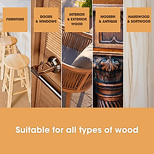 Furniture Clinic Wood Stain | Multiple Finishes | Fast Drying | Indoor and Outdoor Furniture and More | Water Based, Low Odor, Non-Toxic | Polyurethane| Teak (8.5oz / 250ml)