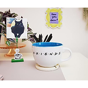 Silver Buffalo Friends Doodle Logo Soup Ceramic Mug, 1 Count (Pack of 1), white, 24 fluid ounce