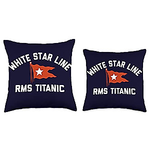Titanic Gift, Book, and Shirt Company of Belfast White Star Line Titanic Throw Pillow, 16x16, Multicolor