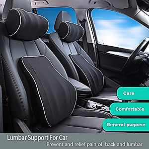 Lumbar Support Pillow,100% Memory Foam ,Breathable 3D Mesh Cover and Adjustable Strap,Orthopedic Backrest and Ergonomic Design for Back Pain Relief,Back Support for Office Chair and Car Seat