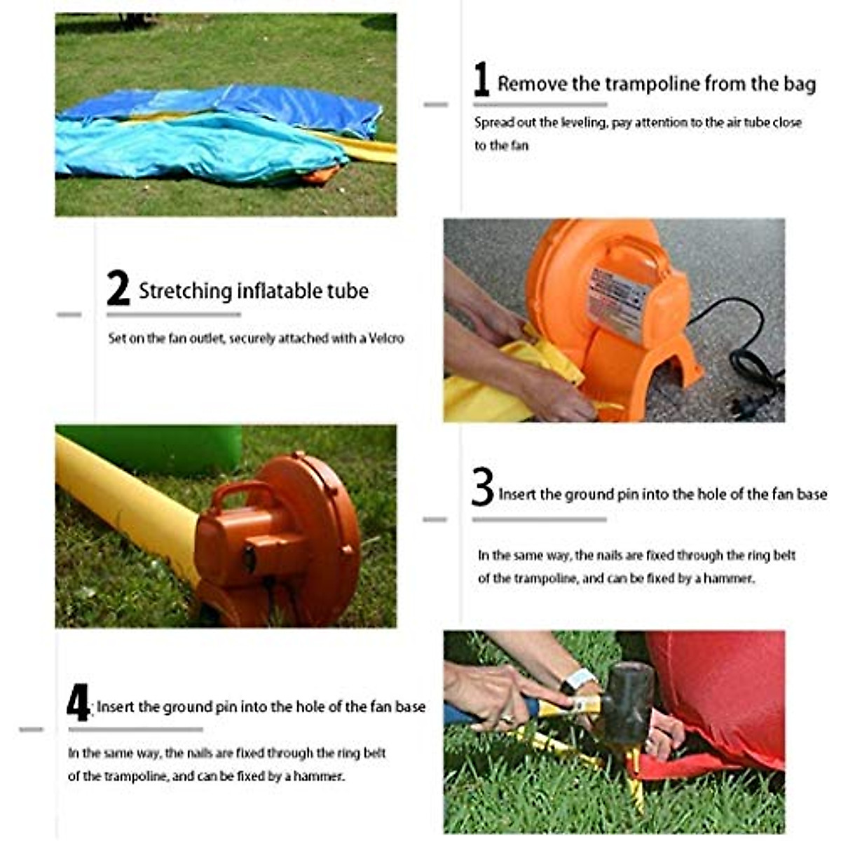 Multifunctional Trampoline/Children Slide/Inflatable Castle and Slide,/Outdoor Playground/Home Square Trampoline/Best Gift for Children Color 230 485 223Cm