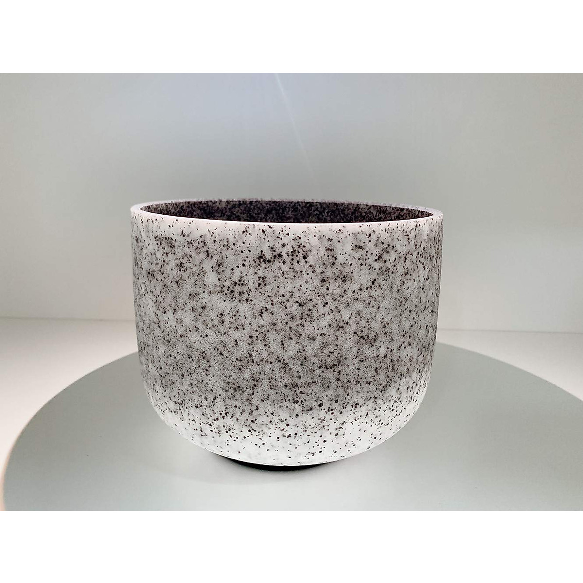 Obsidian Gemstone Fusion Crystal Singing Bowl D Sacral Chakra 10 inch with Free Rubber Mallet O ring Suede Striker