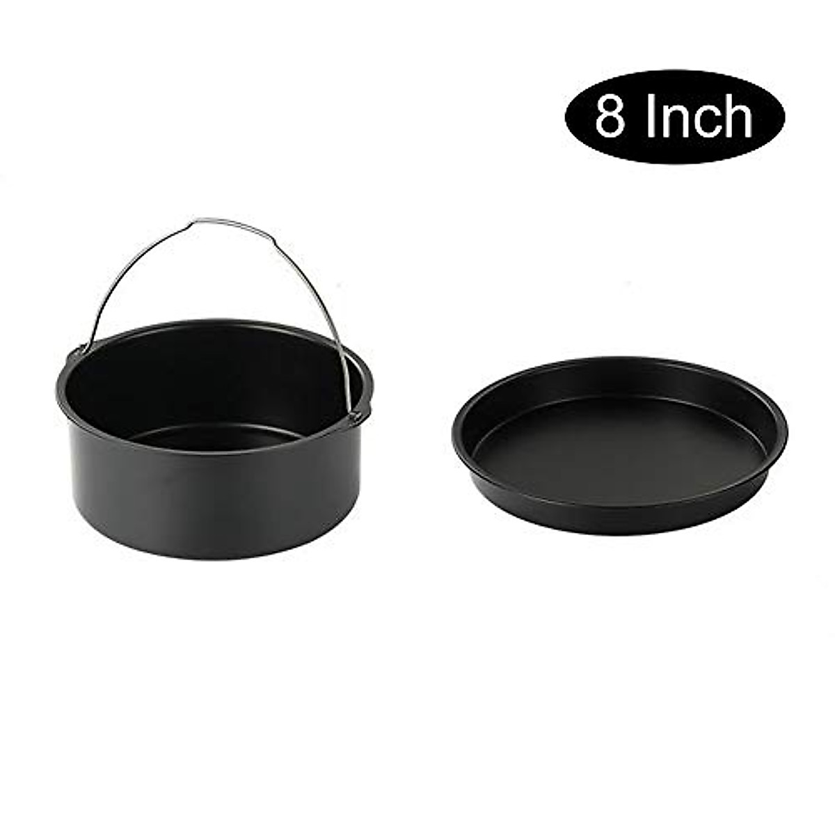 Cake Cans, Pizza Pan, 2pcs/set Steel Round Air Fryer Accessories Steel Baking Cake Barrel for Gourmia Cosori Phillips Gowise For Gourmia for Home Kitchen Resturant