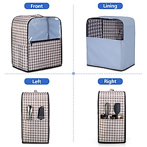 YARWO Coffee Maker Dust Cover Compatible for Ninja Specialty CM401/CM407, Visible Coffee Machine Cover with Top Handle and Multi Pockets for Kitchen Appliance and Accessories, Black