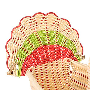 Hand Woven Baskets, Mini Turkey Shape Storage Baskets, Rattan Storage Baskets for Home Dining Table Decorations