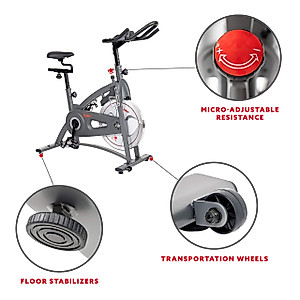 Sunny Health & Fitness Endurance Indoor Cycling Exercise Bike with Magnetic Resistance and Optional Exclusive SunnyFit® App and Smart Bluetooth Connectivity