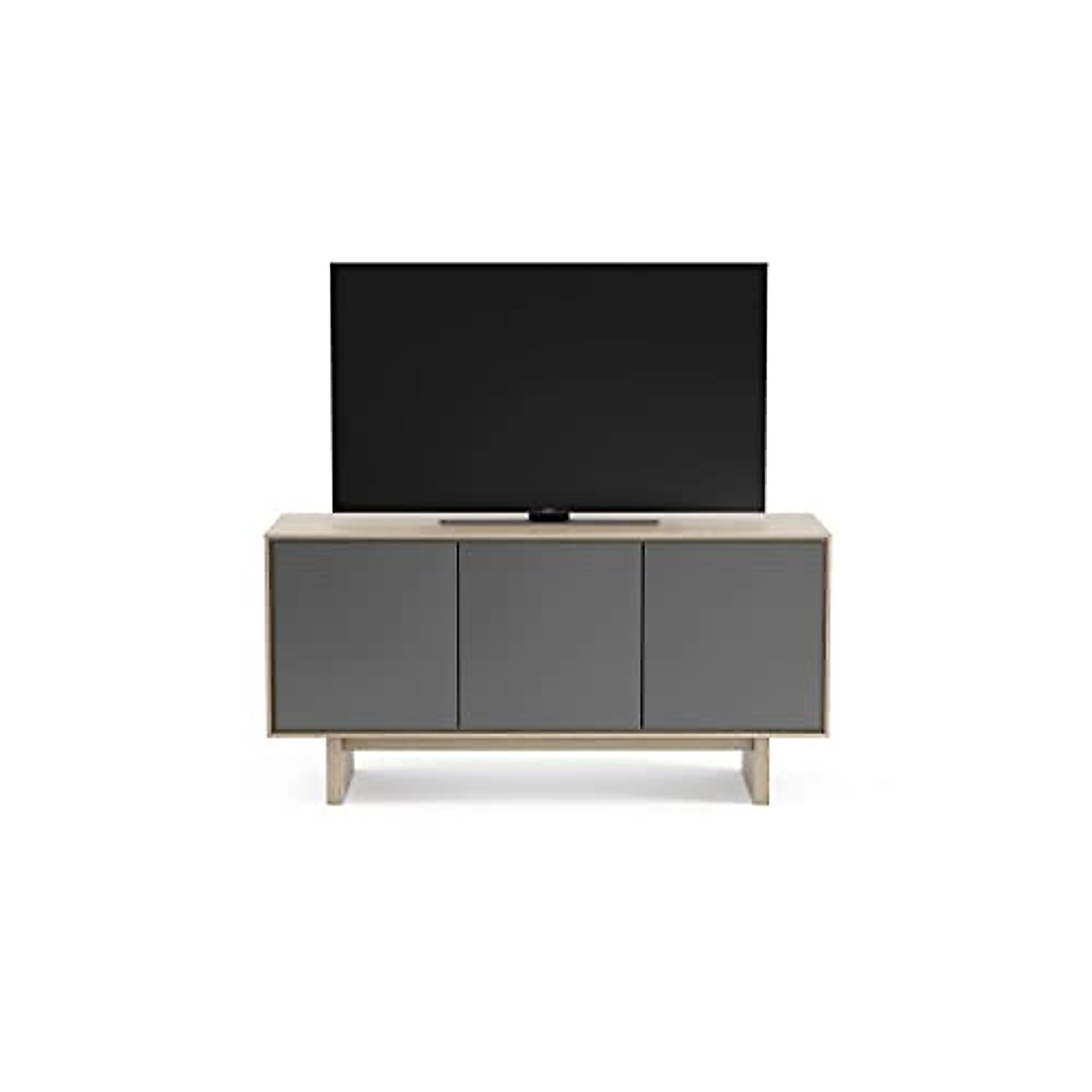 BDI Octave 8377 Triple-Width Media Cabinet, Drift Oak with Grey Flat Doors
