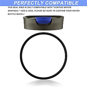 10 Pcs Replacement Gasket Rubber Lid Seals Compatible with 16 & 20 oz Contigo Snapseal Byron Travel Mug Ring, Silicone Leak-Proof Replacement Part for Contigo Coffee Travel Tumbler, Black