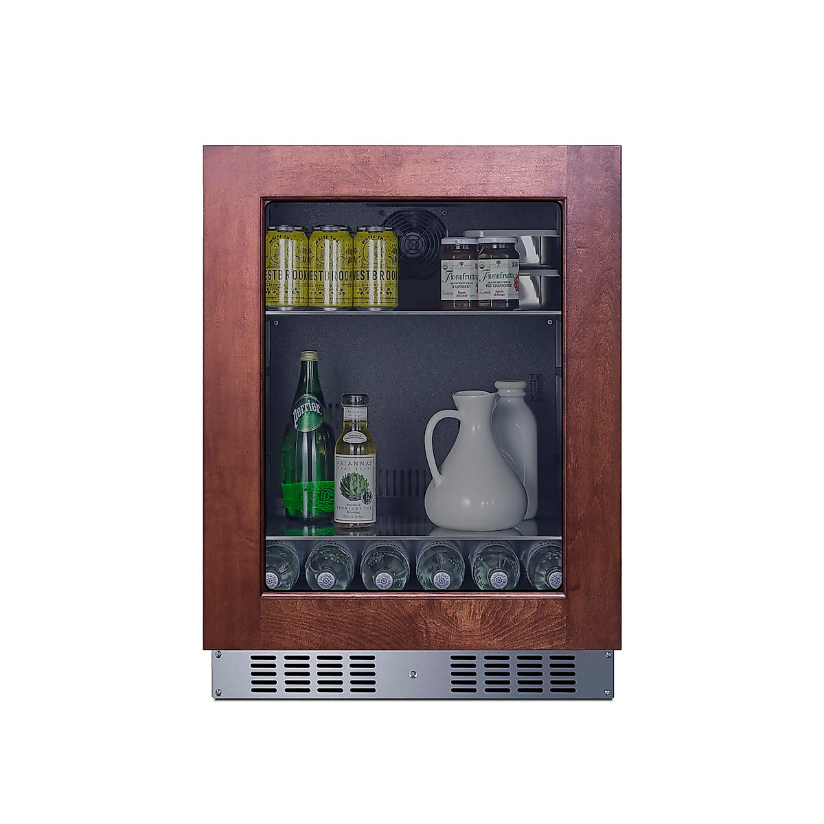 Summit Appliance AL57GPNR Commercial 24" Wide 5.0 Cu.Ft. Built-in Undercounter ADA Compliant Beverage Center with Panel-ready Glass Door, Black Cabinet, Factory Installed Lock and Digital Controls