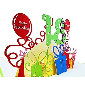 iGifts And Cards Happy 18th Birthday 3D Pop Up Greeting Card - Eighteen, Awesome, Cute, Unique, Special Occasion, Fun, Best Friend, Cool, Congratulations, Super Presents