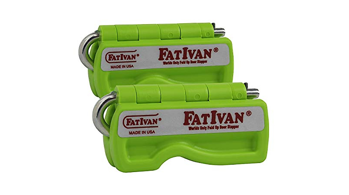 Original Fat Ivan Fold Up Magnetic Doorstop - 2 Pack Green