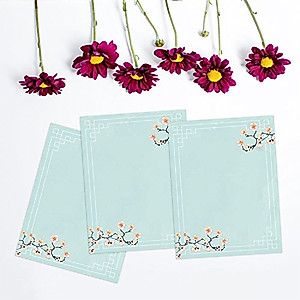 100 Stationery Writing Paper, with Cute Floral Designs Perfect for Notes or Letter Writing - Cherry Blossoms