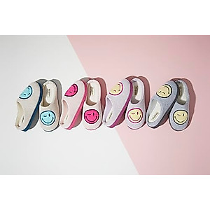 Dearfoams Smile Icon Retro Preppy Men's & Women's Slipper, Women's Grey, Medium