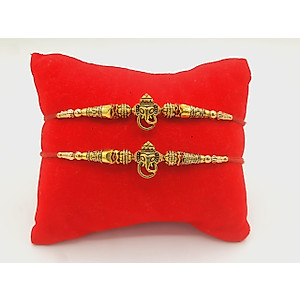 Anika Shopify Rakhi for brother, Best unique bracelet Shape in Square OM , BTOTHER and TORTOISE Made of Brass Gift, Wrist bands Brother/ Sibling, Sister, Father Family Member -Set 3