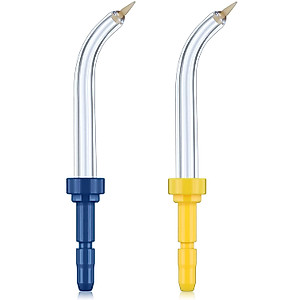 Yaomiao Replacement Tips Compatible with Waterpik 2 Colors Periodontal Tips Dental Water Flosser Replacement Flossers (Like WP-100) and Other Oral Irrigators (2 Pieces)