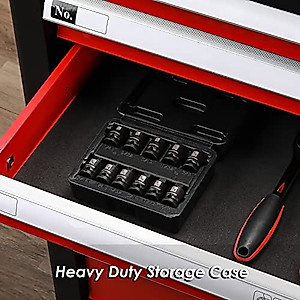 MIXPOWER 11 Pieces 3/8-inch Drive Pipe Plug Socekt Set, SAE, CR-MO, Tapered Male Square Drive, Chamfered Female Square Drive