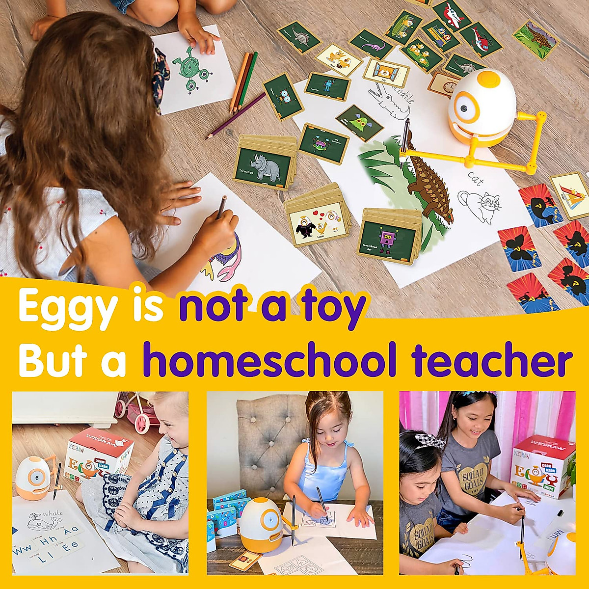 WEDRAW Preschool Learning Educational Toys for 3 4 5 6 7 Year Old Kids, Interactive Talking Robot-Sight Words Math Drawing, Kindergarten Learning Activities Games STEM Toy Gift for Girls Boys 3-7