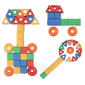 BMTOYS Lacing Beads for Kids - 70pcs Threading Beads Occupational Therapy Toys for Kids Fine Motor Skills Developmental Activity OT Toys