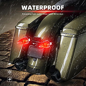 FATECIM 2" Turn Signal Light Covers Supersonic Replacement Red Lenses Clip On for Softail Street Road Glide Fat Boy Sportster Dyna Deluxe Chrome Bezel