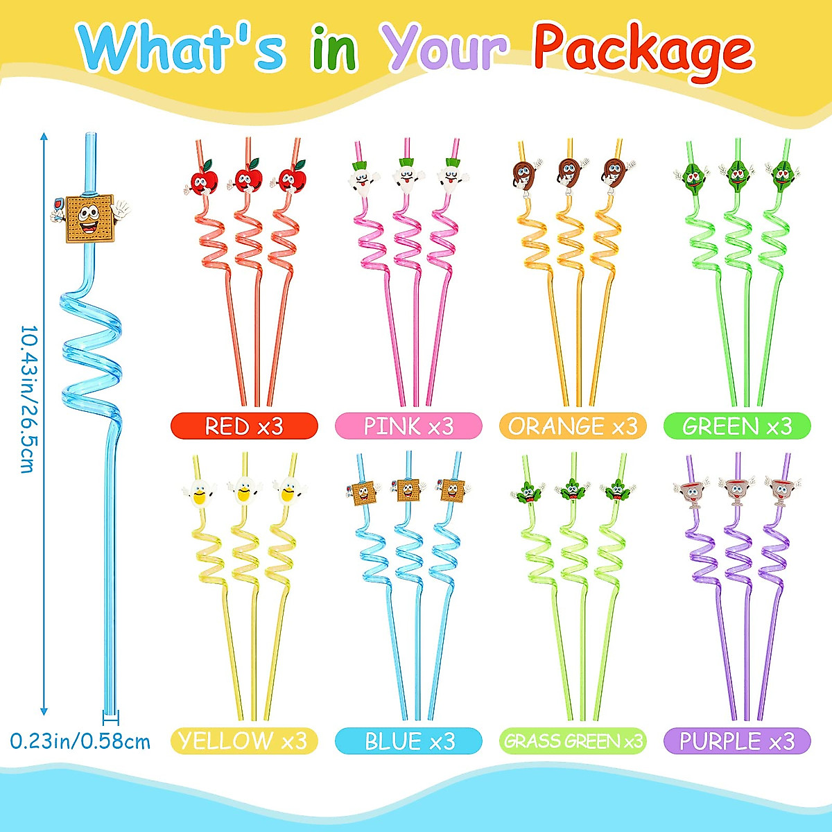24 Pieces Passover Straws Passover Toys Reusable Matzah Wine Cup Designs Holiday Straws Pesach Sipping Straws Drinking Straws for Pesach Passover Seder Table Decorations