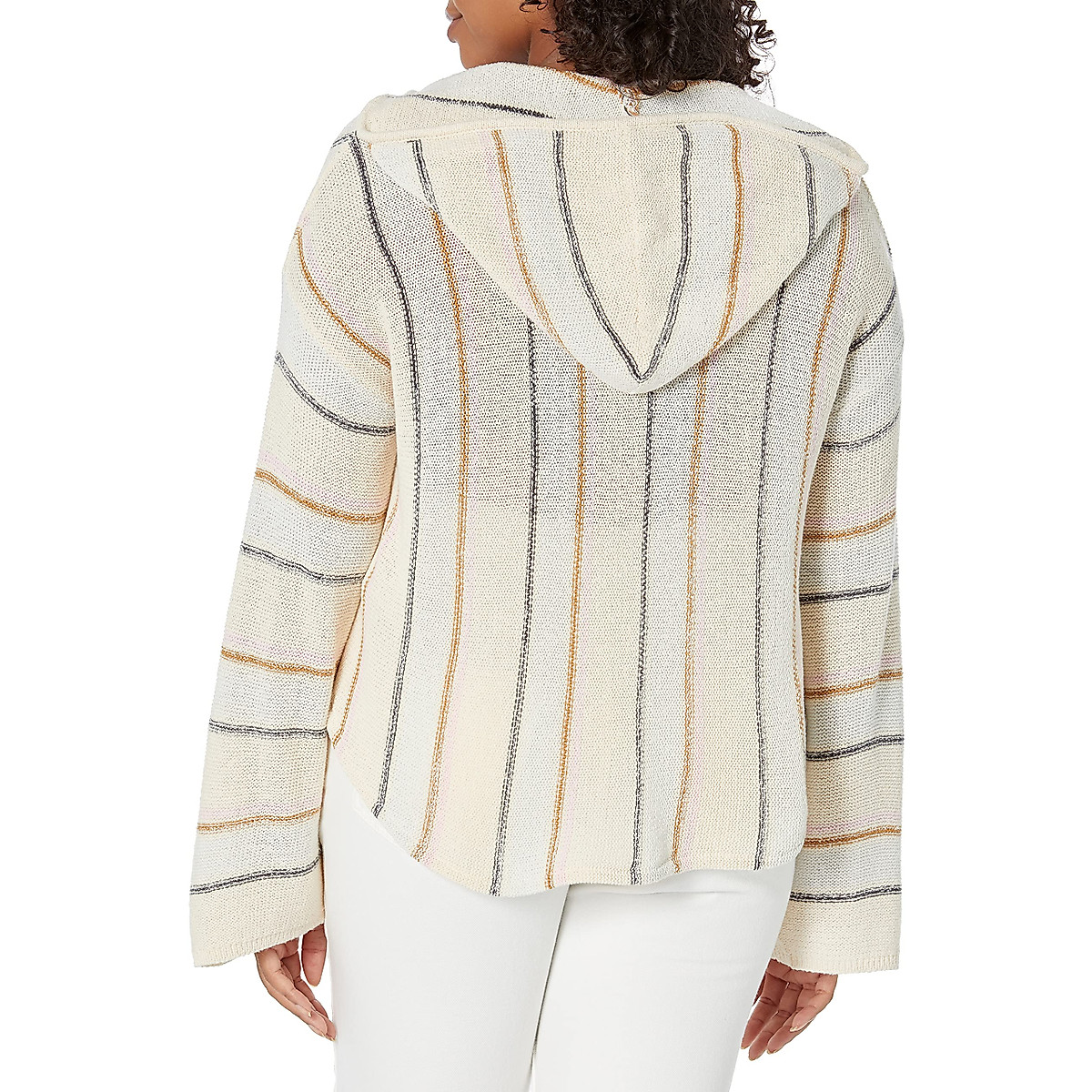 Billabong Women's Bonfire Hooded Baja Pullover Sweater, Whitecap, Large