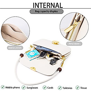 E&E&E Shoulder Bags for Women PU Retro Bag Tote Handbag Hobo Handbag Fashionable for Women with 2 Removable Strap Mini Flap Crossbody Bag Purse