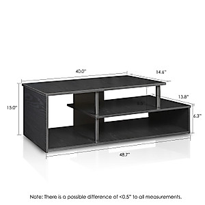 Furinno Econ Low Rise TV Stand, Black/Black
