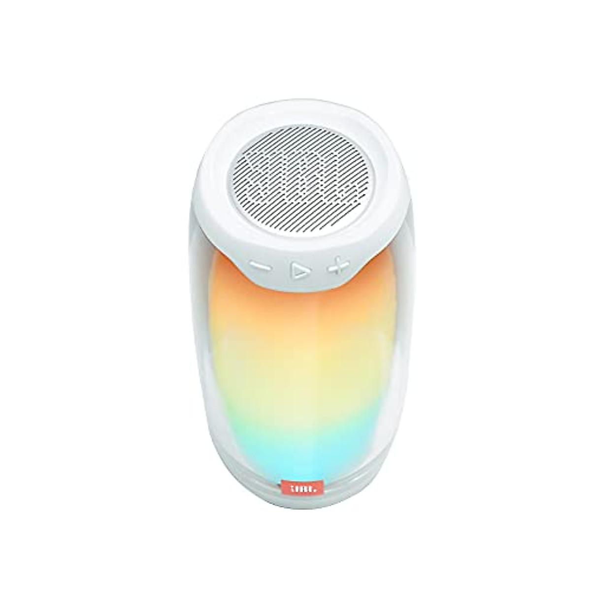JBL Pulse 4 - Portable Bluetooth Speaker with 360 degrees LED lights, powerful sound and deep bass, IPX7 waterproof, 12 hours of playtime, JBL PartyBoost for multiple speaker pairing (White)