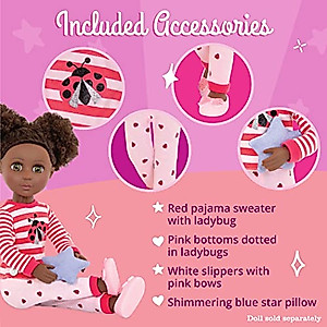 Glitter Girls - Ladybug Shimmer Pajama Top & Pant Regular Outfit - 14-inch Doll Clothes & Accessories Toys, 36 months to 144 months