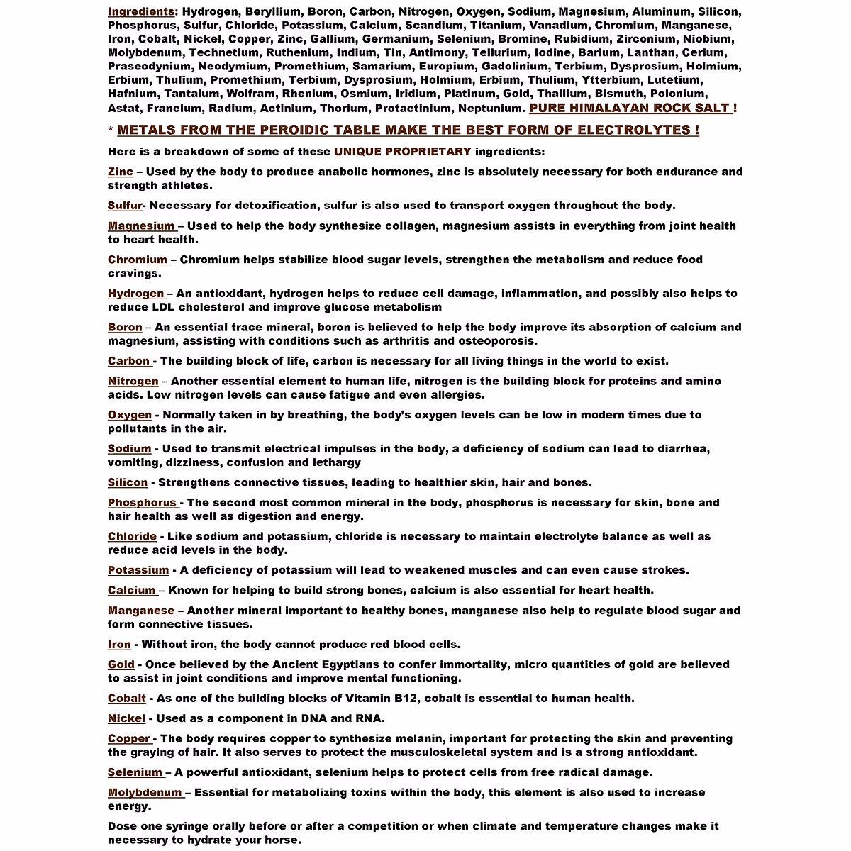 PROHYDRATION EQ...The New Breed in Equine Electrolyte/Professional Hydration Matrix System Formula. 1080g (60 Day Serving)