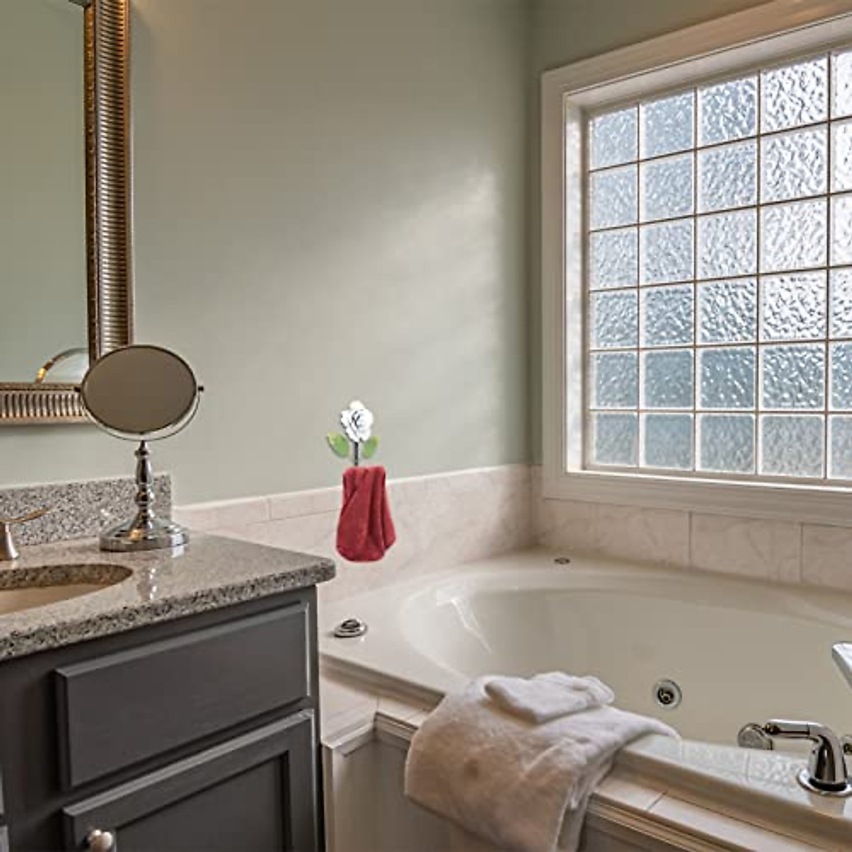 Zerodeko Wall Hanger Wall Mounted Rose Hook Entryway Iron Key Holder Wall Hanging Double Clothes Hook Door Back Hook Bathroom Towel Hook for Bags Hat Jackets White Decorative Rose Iron Hooks