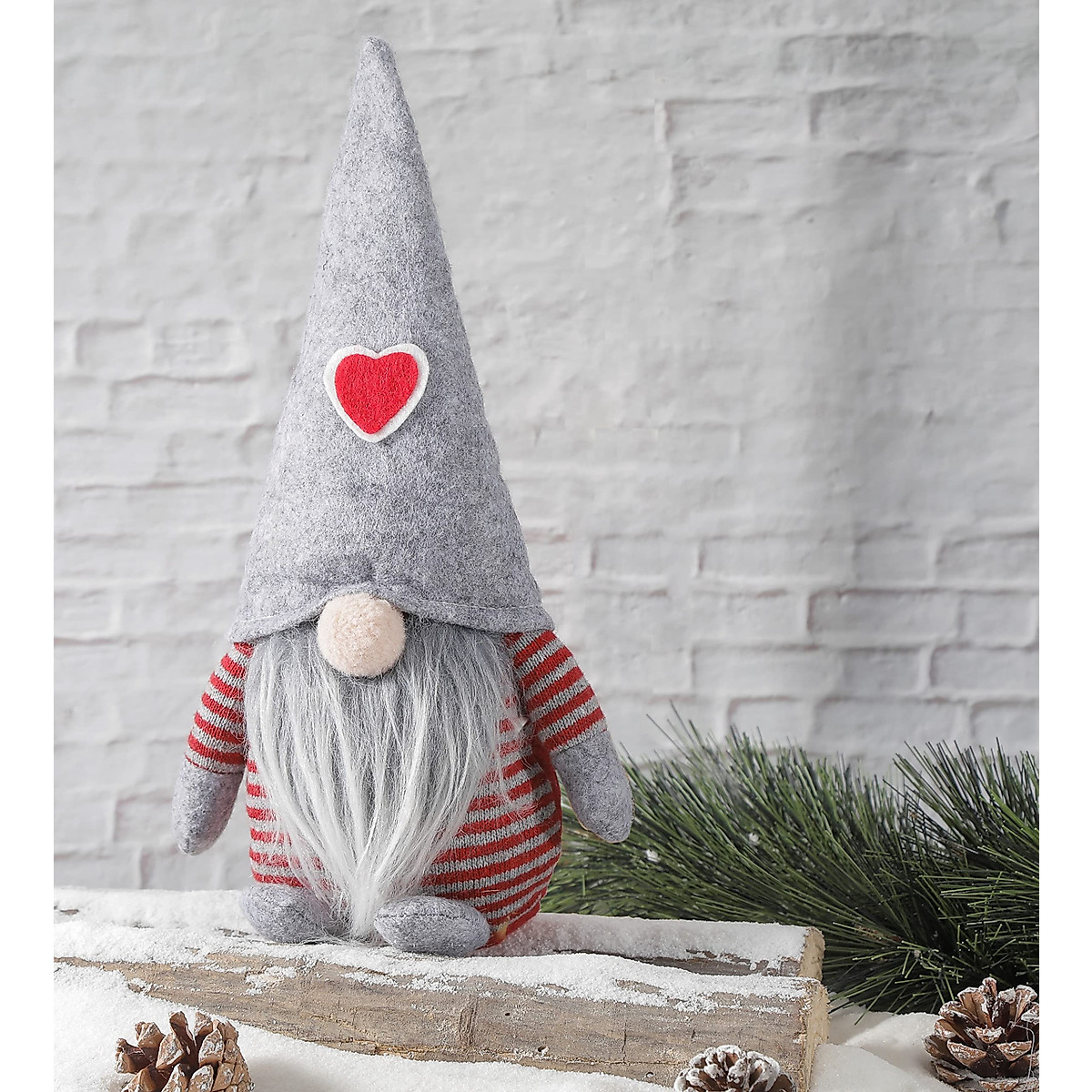 Christmas Gnome, Christmas Valentine's Day Decorations, Mini Sized 7.5 Inch Swedish Tomte Nisse Christmas Ornaments for Home Porch Garden Patio