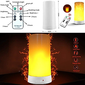 Bolanwich Led Flame Light,USB Rechargeable LED Fire Candles Outdoor Hanging Lamps with Remote for Home Party Halloween Christmas Decoration (Blue)