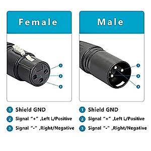 GELRHONR Dual XLR 3Pin Male to RJ45 Female Adapter Cable,RJ45 Female to Dual DMX XLR 3Pin Female Extension Cable Use Cat5 Ethernet for DMX-CON Controller Series-Black/1.7Ft